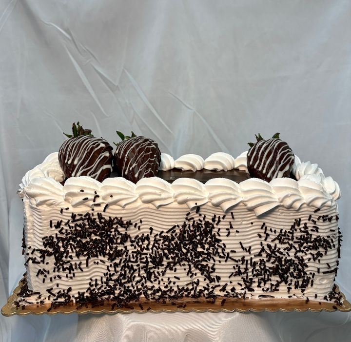 rectangle strawberry cake