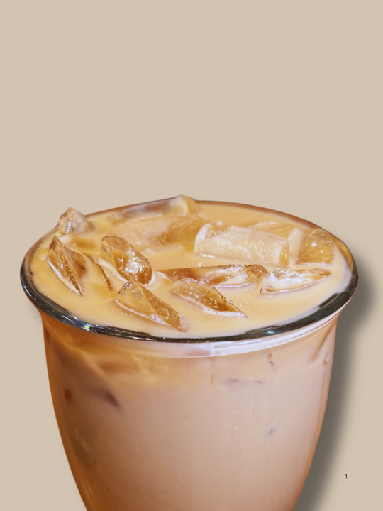 Large Iced English Toffee Latte | Lasaters Coffee & Tea