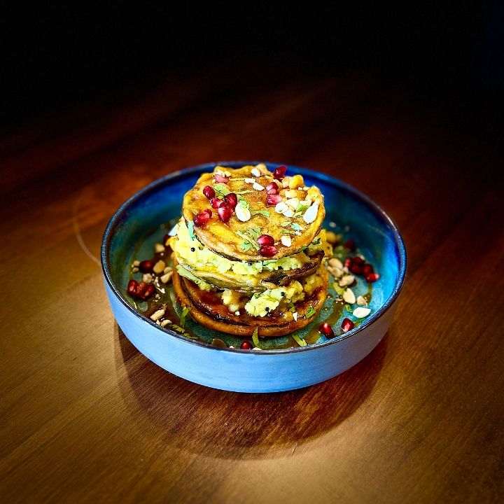 Train to Mumbai - Farm Indian Kitchen - Peach + Rosewater Lassi