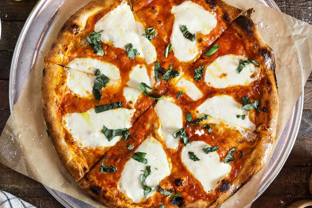 Wood Paddle Pizza - Three Cheese Pizza