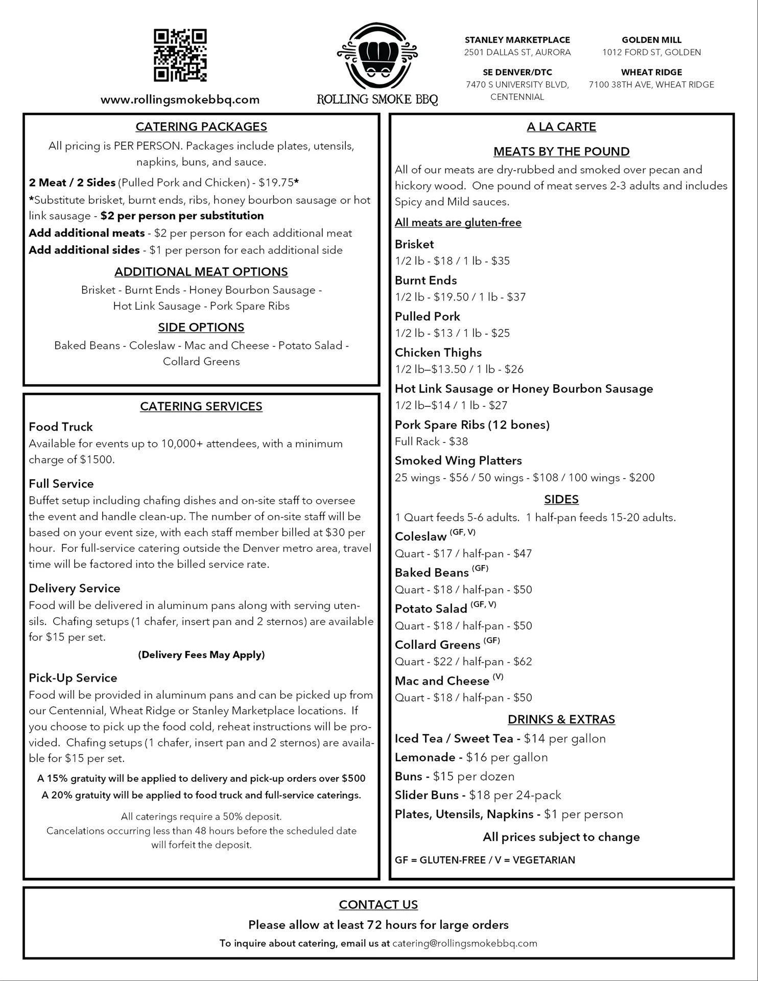 Catering Menu