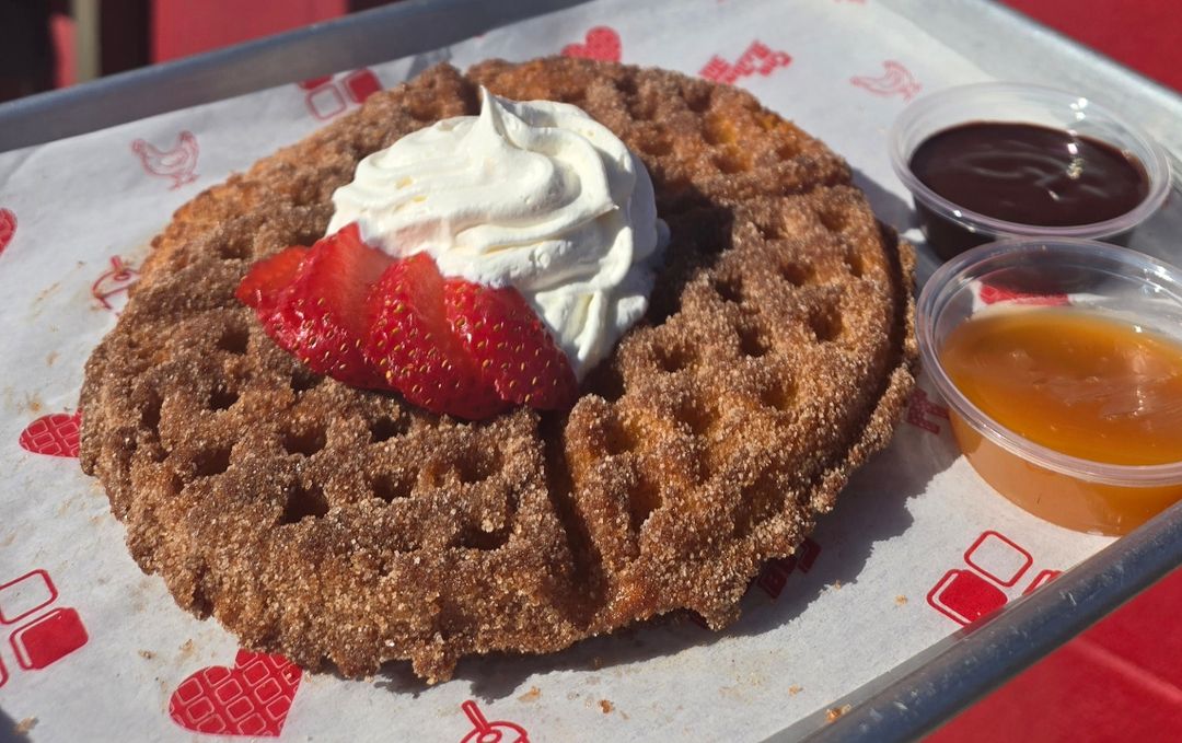 Montrose Houston - HOT Honey Chicken and Waffle Sandwich