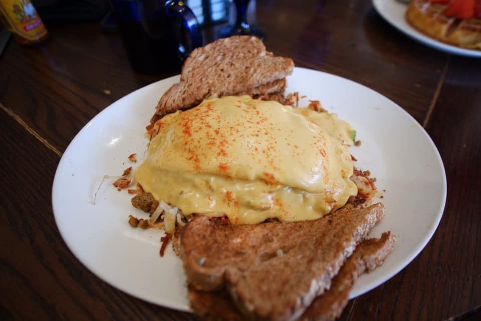Downtowner Woodfire Grill 253 7th St W - #6 TWO EGGS, TWO SLICES OF ...