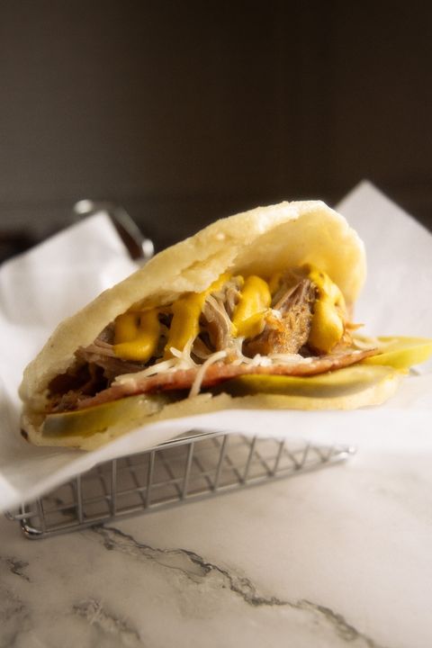 Arepa TX - Harvest Hall - Add shredded beef and plantains
