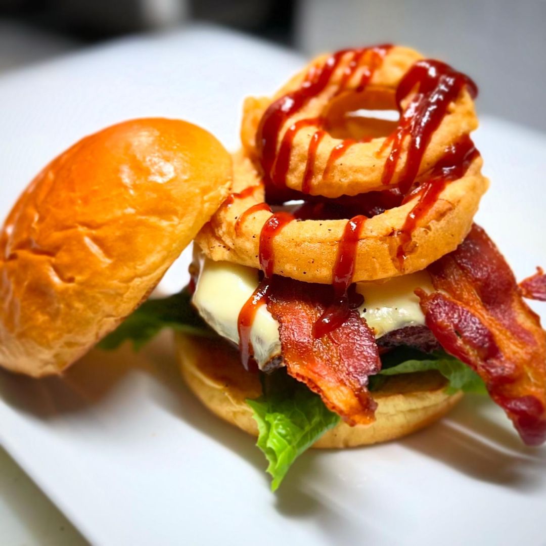BBQ Crispy Onion Bacon Burger | The Food Corner.