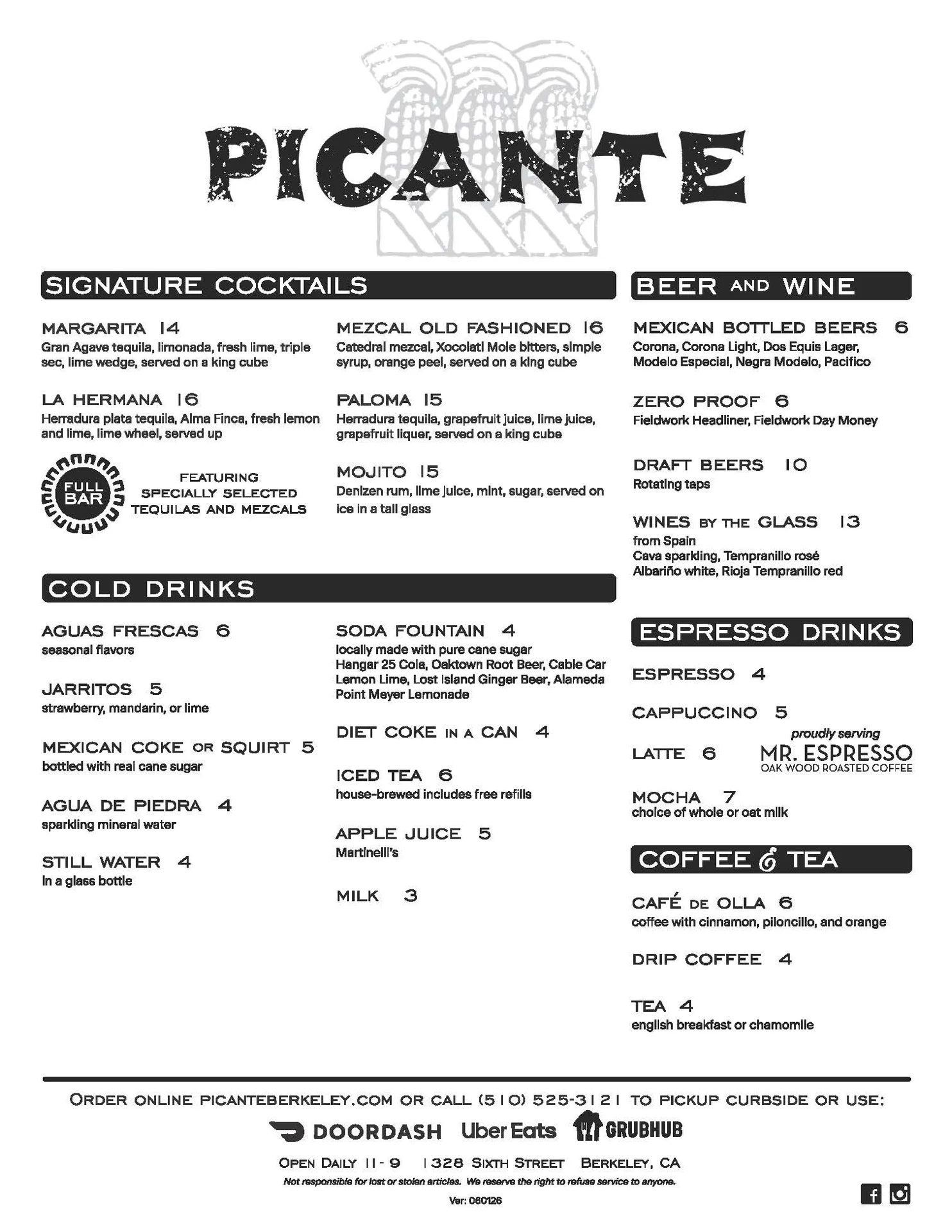 MENUS
