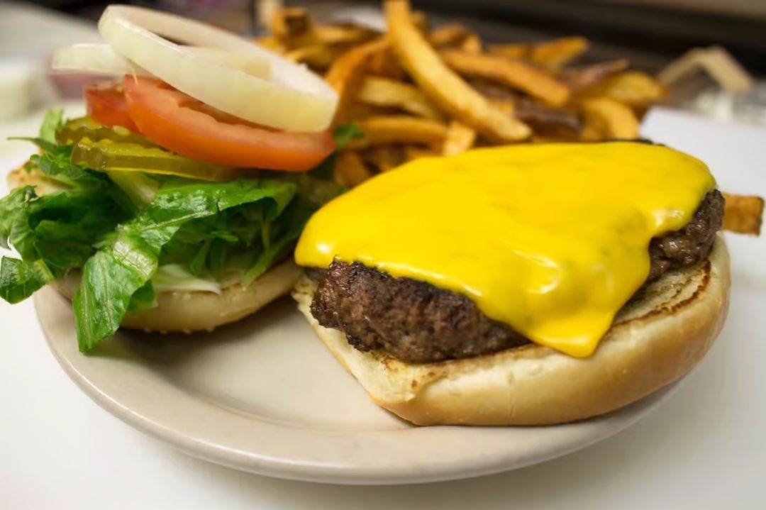 2710 Central Freeway - Mushroom, Onion & Swiss Burger