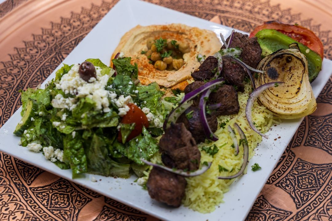 Beef Tenderloin Kabob Plate | Zaatar Lebanese Grill