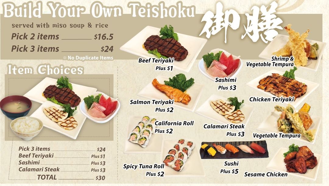 Taiko Japanese Restaurant - 2 Items BYO Teishoku