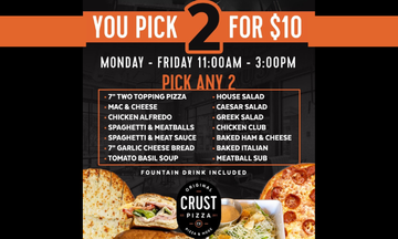 Crust Pizza Co. Cinco Ranch, Katy TX - Lunch Special (Pick 2)