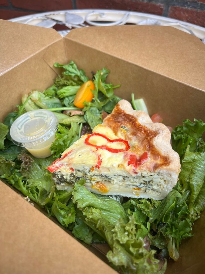 Quiche slice - Spinach, Goat Cheese & Red Pepper | Sweet Crimes Bakery