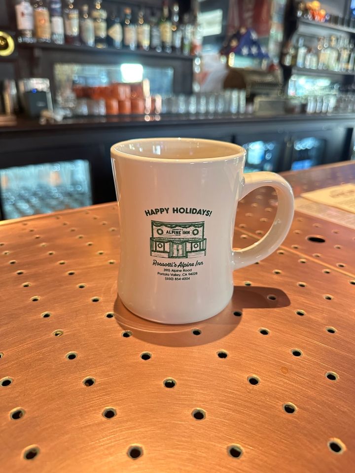 Rossotti's Alpine Inn - Gray and White Trucker Hat RED Round Zotts Patch