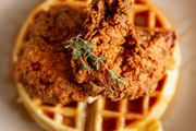 Batter Up! - Chili and cornbread waffle