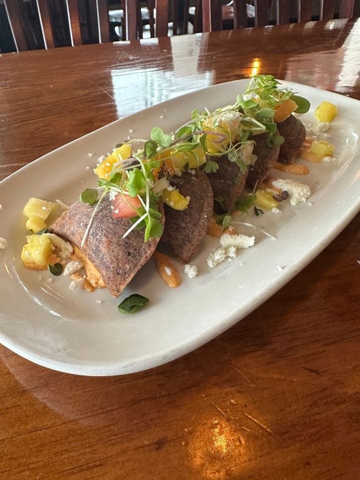 Bass Bay Brewhouse - BLUE CORN AL PASTOR EMPANADAS