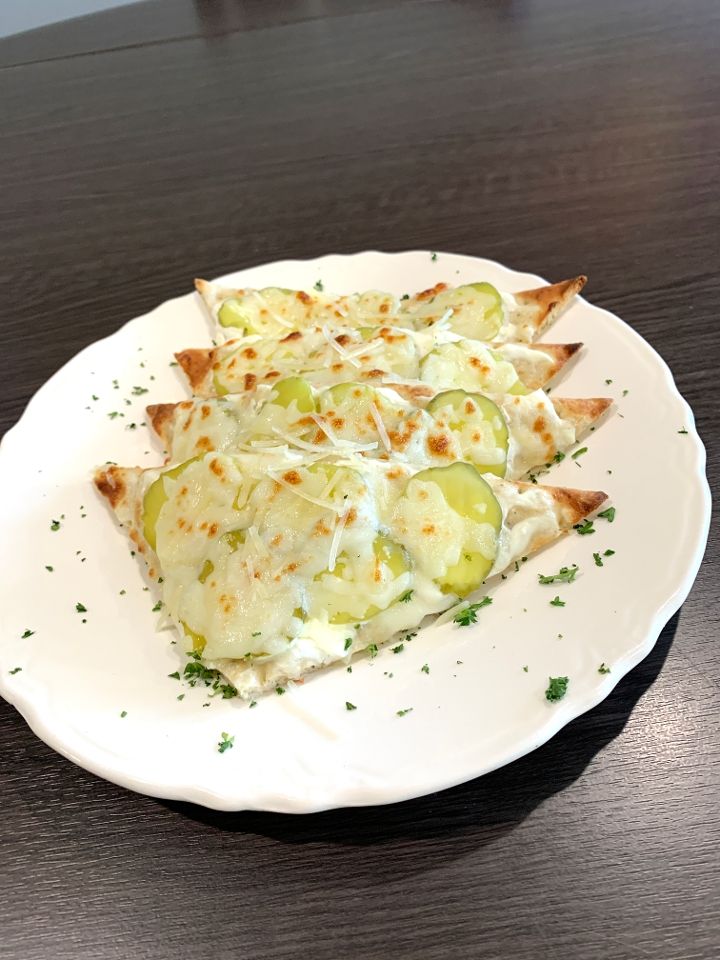 Do Good - vanilla bread pudding with customer choice of drizzle