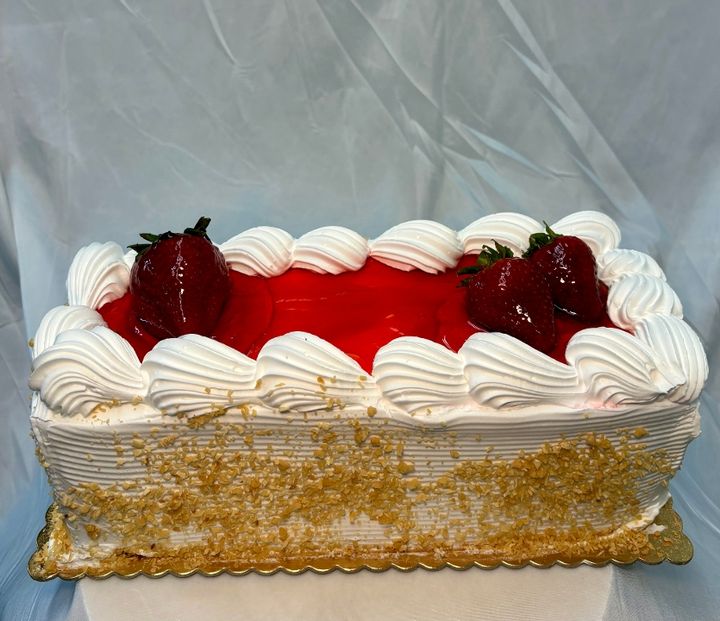 rectangle strawberry cake