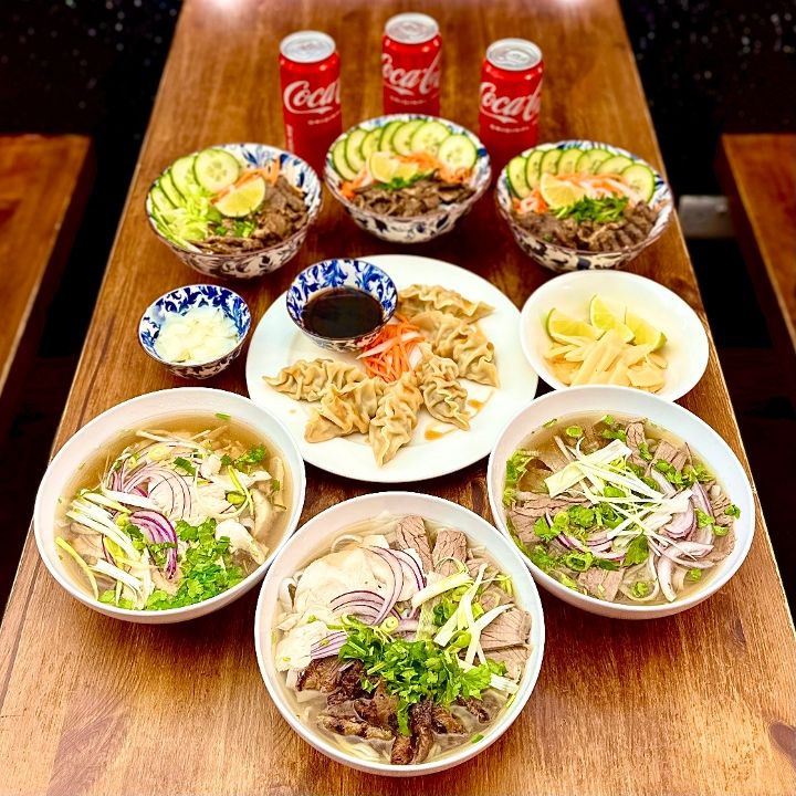 Bun Cha Journey - 3 Small Pho + 3 Salad Cha + 6 dumplings + 3 FREE drinks
