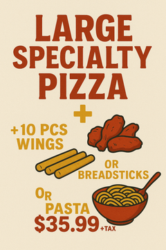 8465 Elk Grove Florin Road STE 140 - Large specialty pizza & pasta