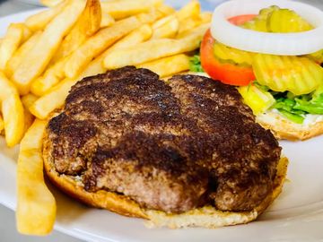 2710 Central Freeway - Mushroom, Onion & Swiss Burger
