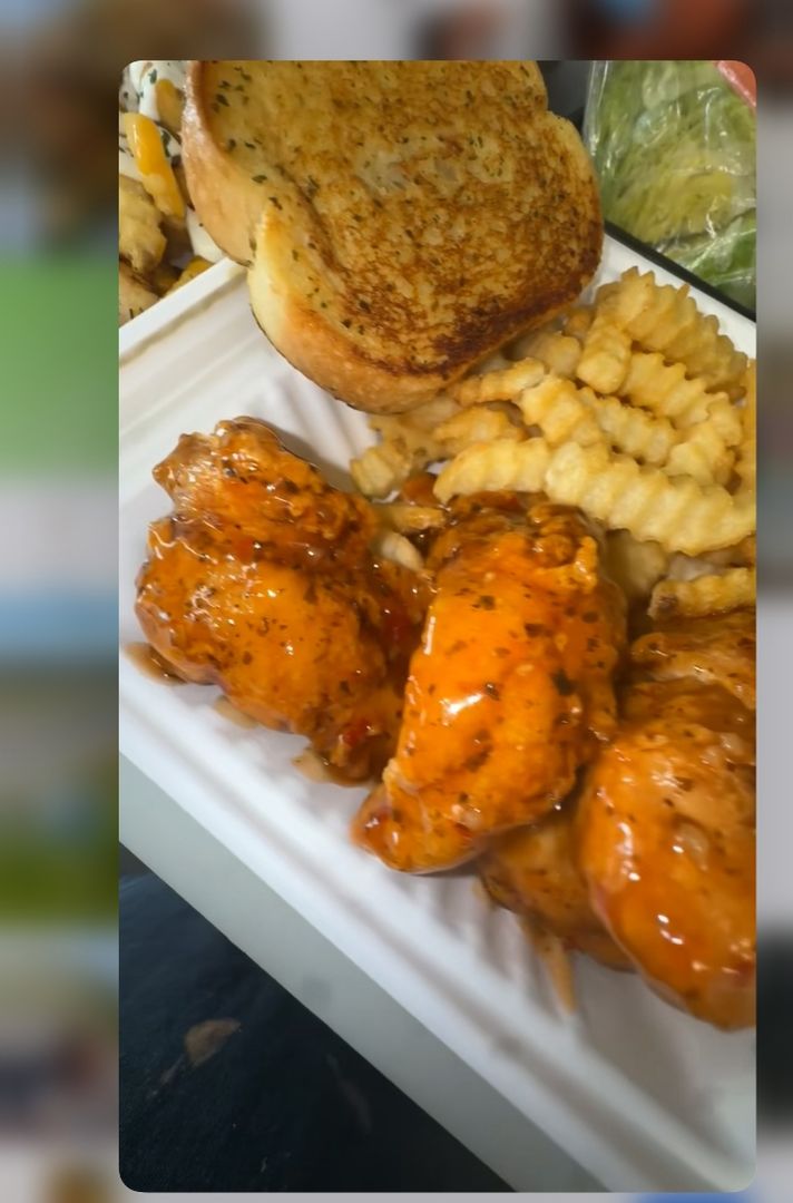 JT’s Wingz & Thangz - Chicken Salad croissant, and chips