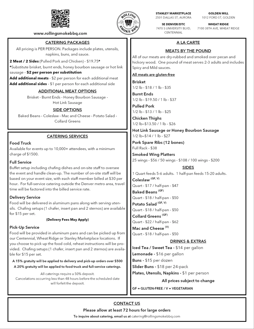 Catering Menu