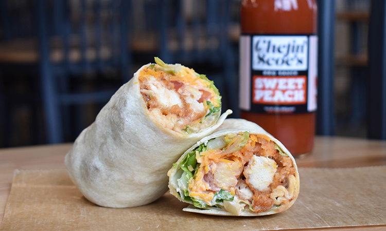 Sweet Peach BBQ & Ranch Fried Chicken Wrap | OX-B's